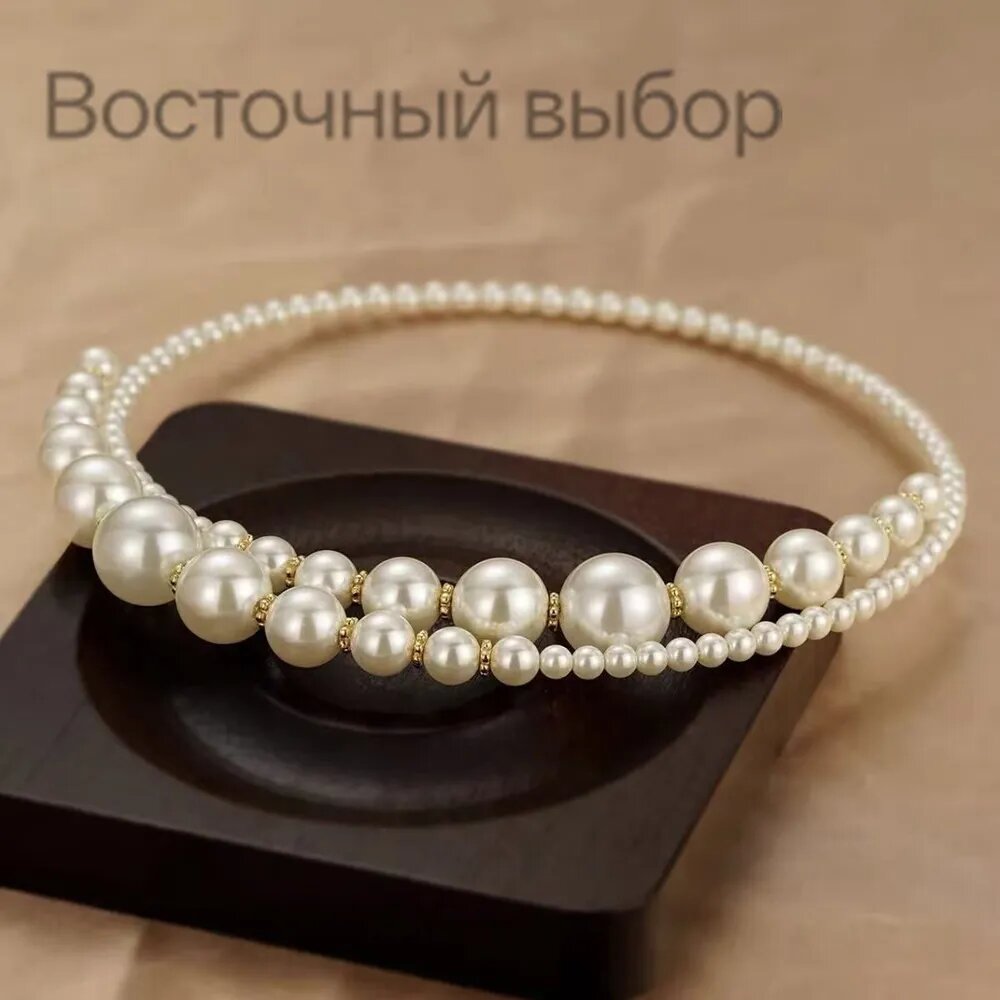 Колье, агат синтетический, длина 45 см — фото 1