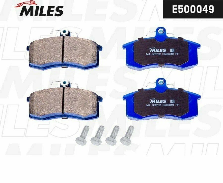 Тормозные колодки Miles E500049, дисковые, передние, для Lada Granta, Priora, Kalina, Samara, ВАЗ, Datsun