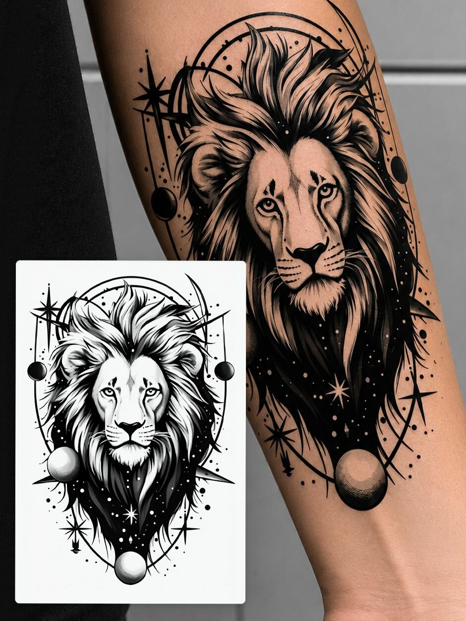 Tattoo'шки Временная тату "Лев" 12*19см временная татуировка льва