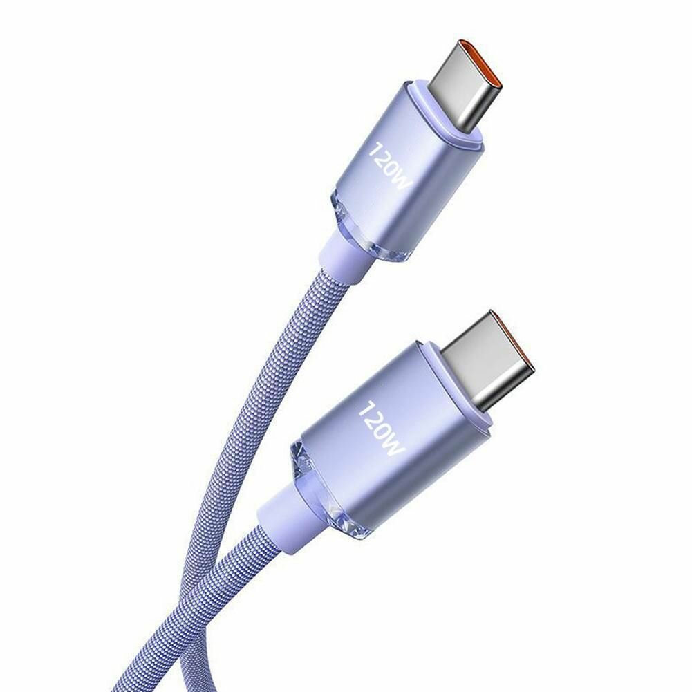 Кабель USB-C двойной с быстрой зарядкой 120 Вт, подходит для iPhone 16, Huawei, ноутбуков и автомобиля