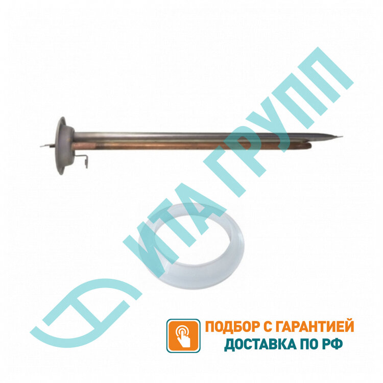 Комплект ТЭН 1кВт (1000Вт) RF для водонагревателя Elsotherm, Timberk, под анод M6 + прокладка, 30010K1