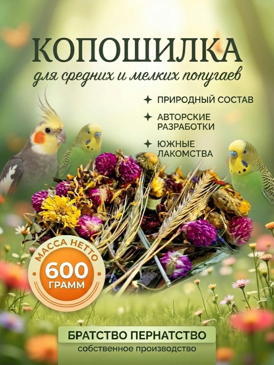 Копошилка для средних и мелких попугаев/ 600 грамм/Лакомство Южное