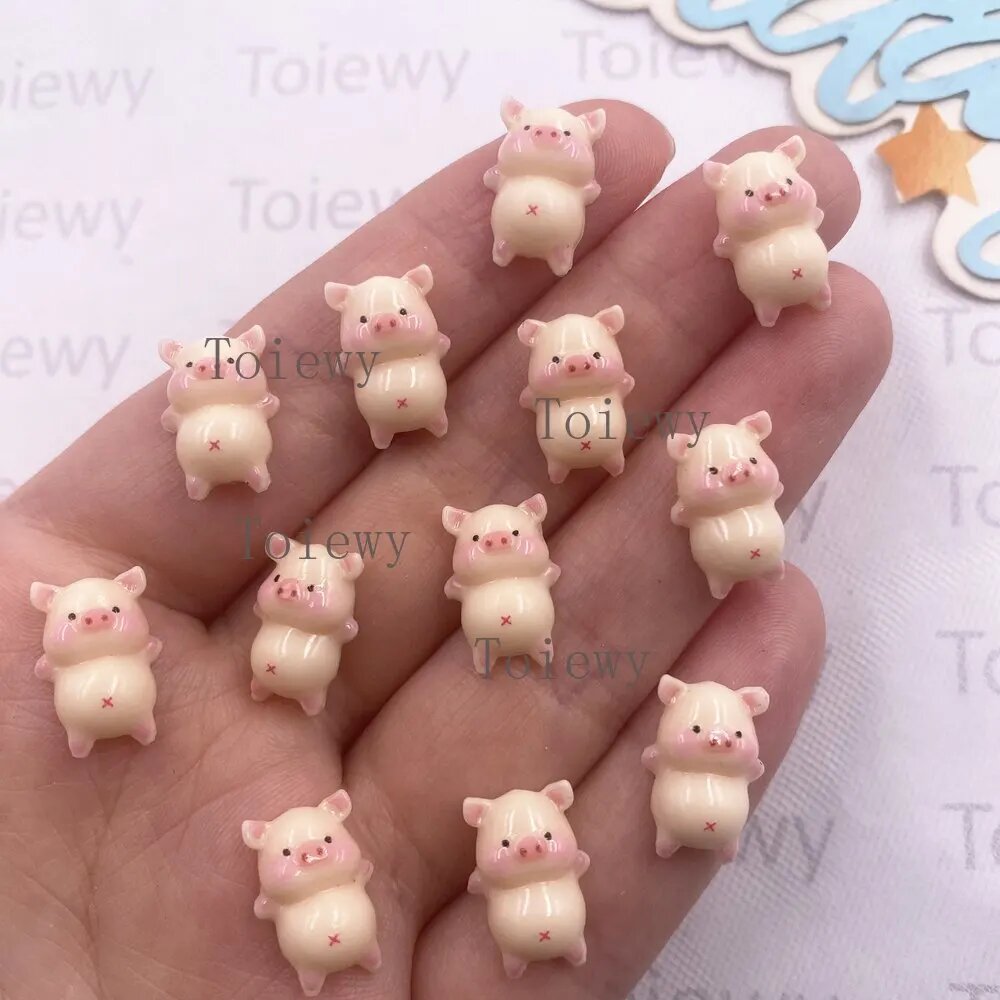 Миниатюрные фигурки поросят из смолы Toiewy, 50 шт. Бежевый, 2