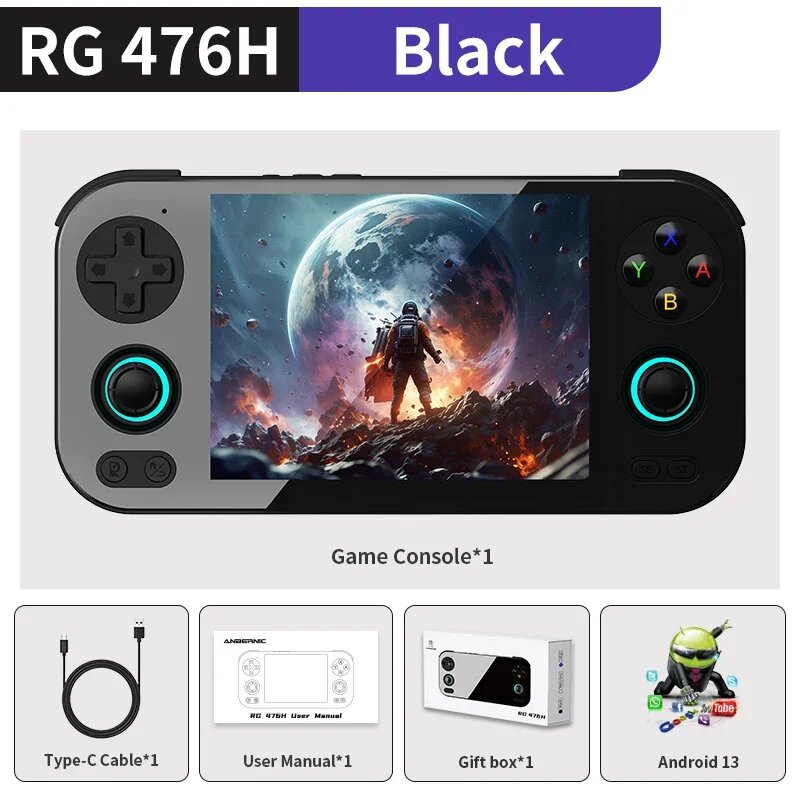 Anbernic RG 476H Black — портативная игровая консоль