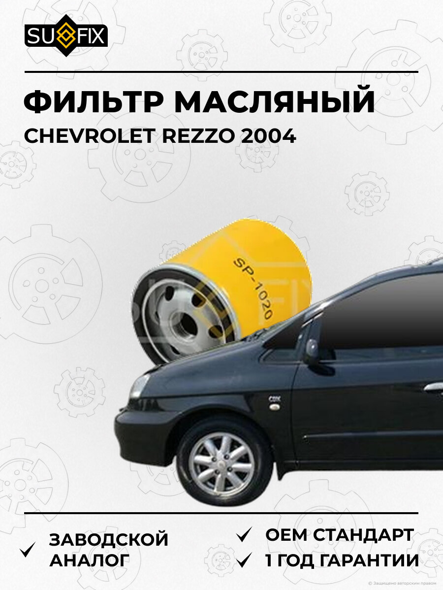 Фильтр масляный SUFIX SP1020 Шевроле Реззо CHEVROLET REZZO 2004