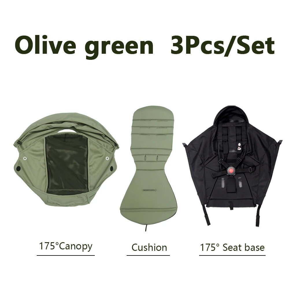 Набор солнцезащитный козырек и подушка Yoyo Olive Green 175° для коляски
