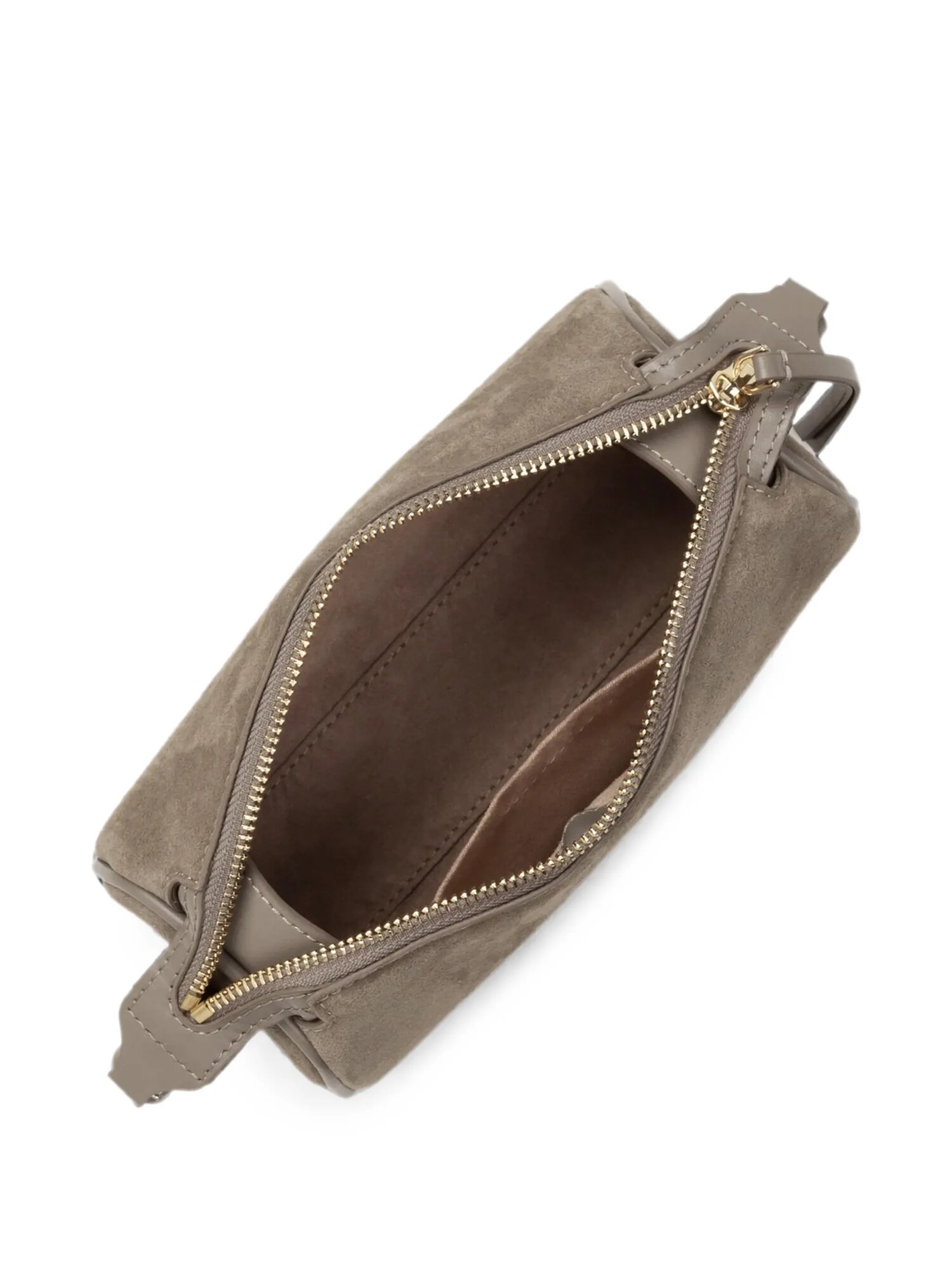 Сумка Lancaster Small suede-effect adjustable-strap shoulder bag, серый — фото 1