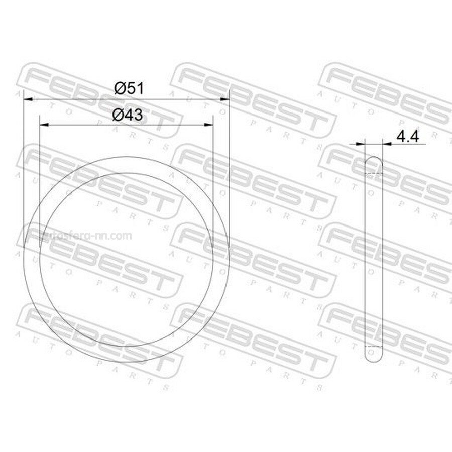 FEBEST 02491006 Кольцо уплотнит. глушит. MAZDA/HONDA/NISSAN/SUZUKI