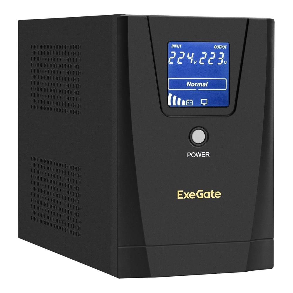 ИБП ExeGate SpecialPro Smart LLB-1500. LCD. AVR.2C13, USB, съемн. кабель, металлический корпус, Black 292800