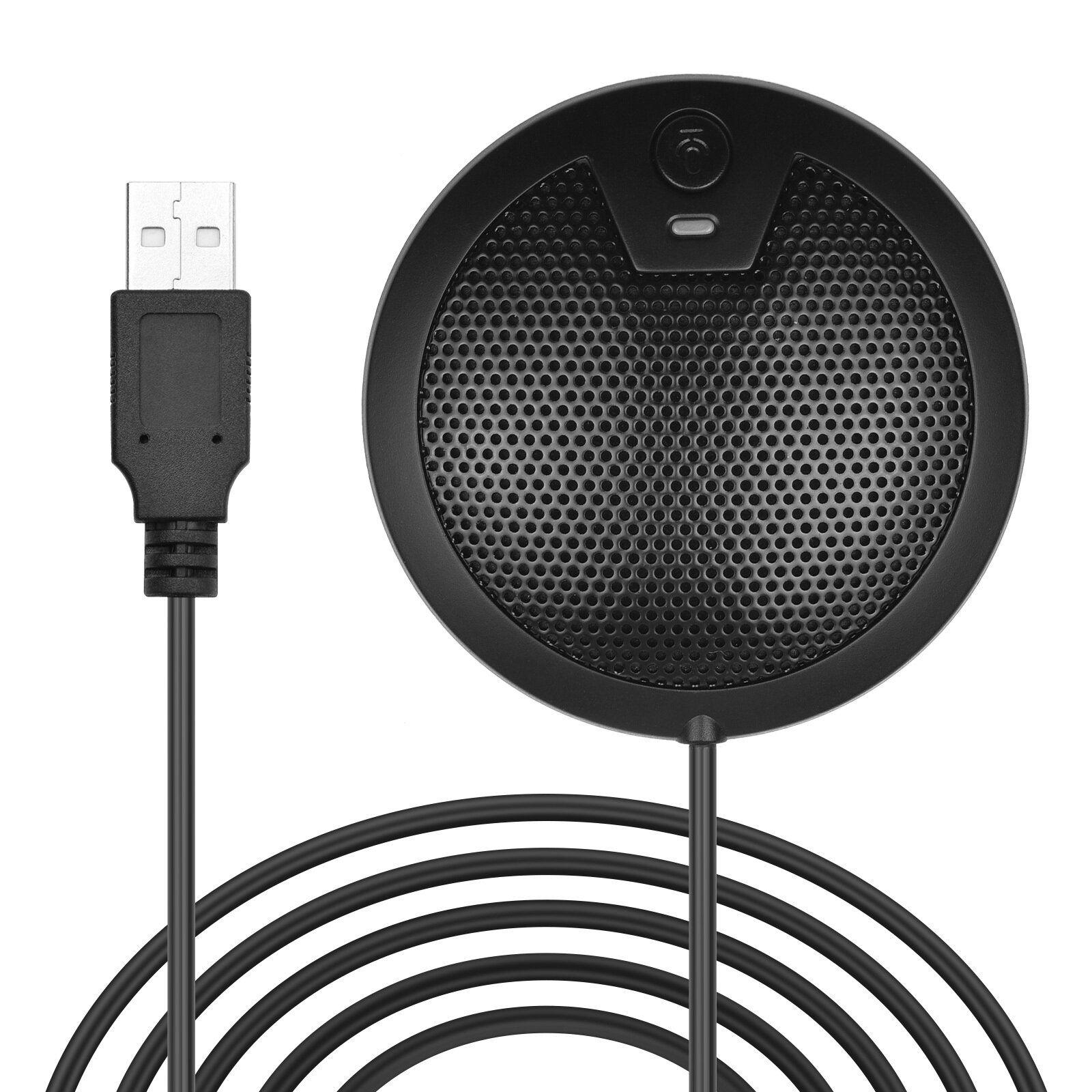 Настольный USB-микрофон Всенаправленный микрофон Всенаправленный микрофон с углом обзора 360 Радиус действия 3 м с кабелем длиной 2 м,-ROMIKY
