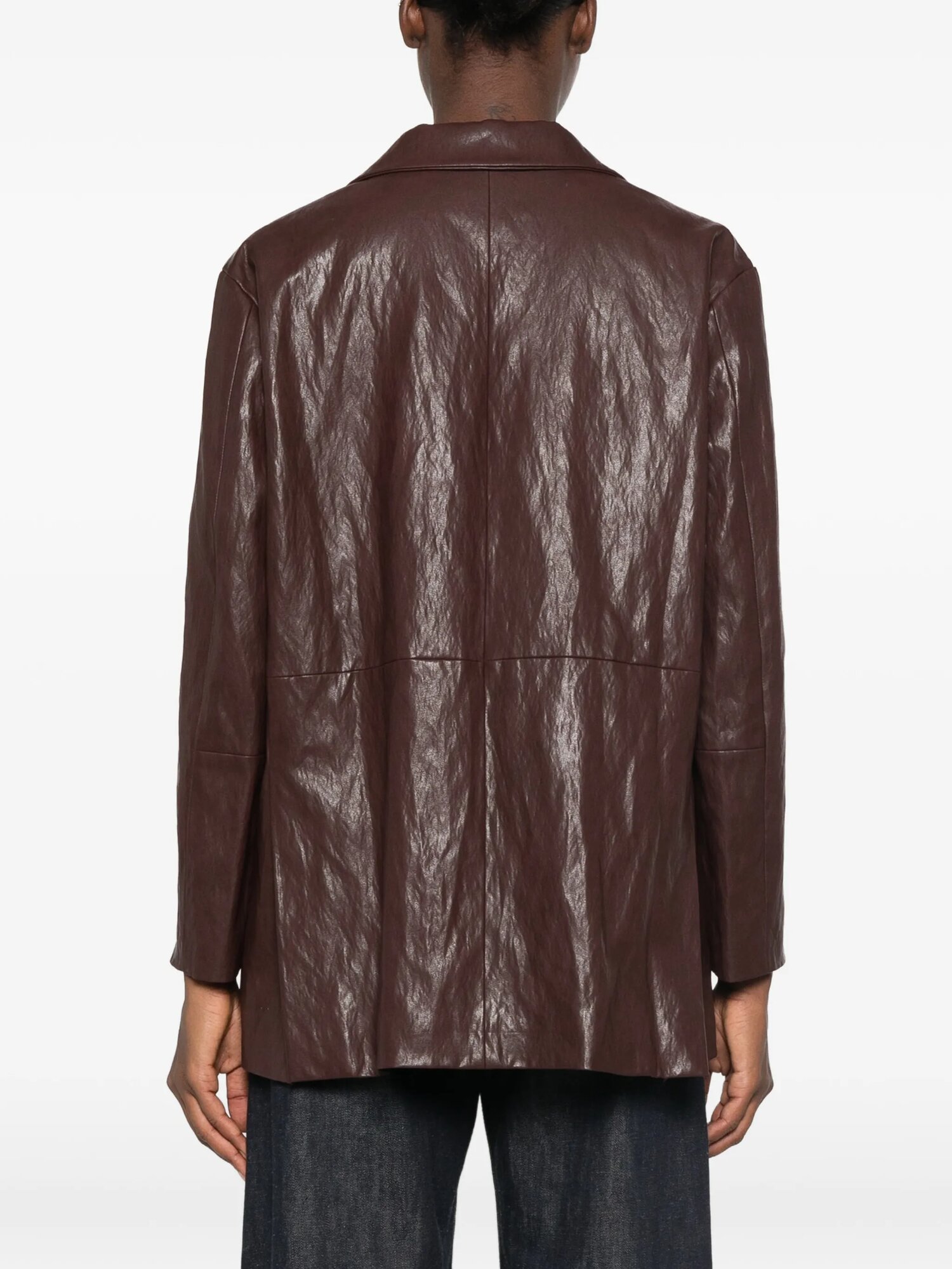 Куртка Kristina Ti Crinkled-effect button-up jacket, размер 42, коричневый — фото 1