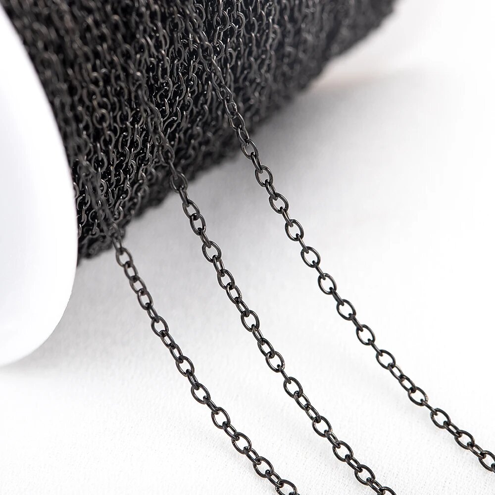 Черная цепочка из нержавеющей стали, 10 м, GB-1.2mm-10M