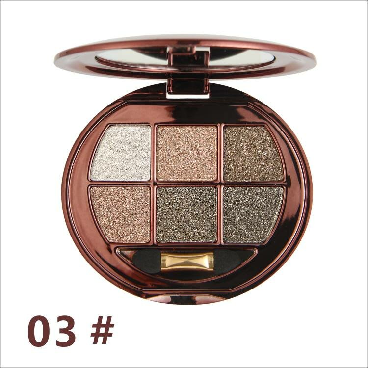 Тени для век 6 сверкающих оттенков тон 03