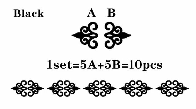10 шт, черные акриловые настенные украшения A+B