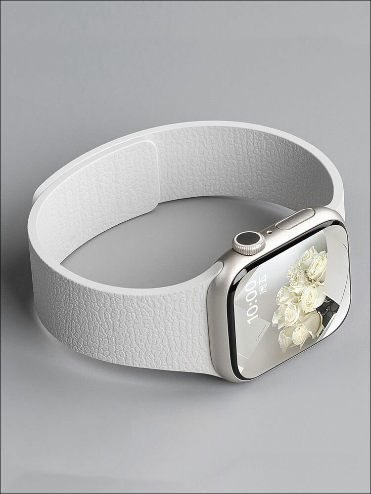 Силиконовый магнитный ремешок без пряжки, подходит для Apple Watch серий 1-9, SE/10, 42-44-45-46-49мм