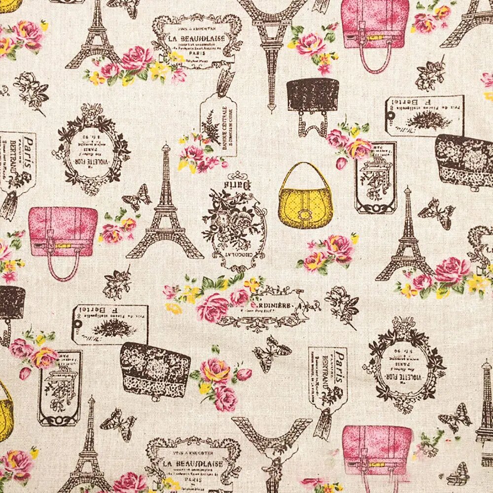 Ткань винтажная Paris Bag Tower 70x45 см