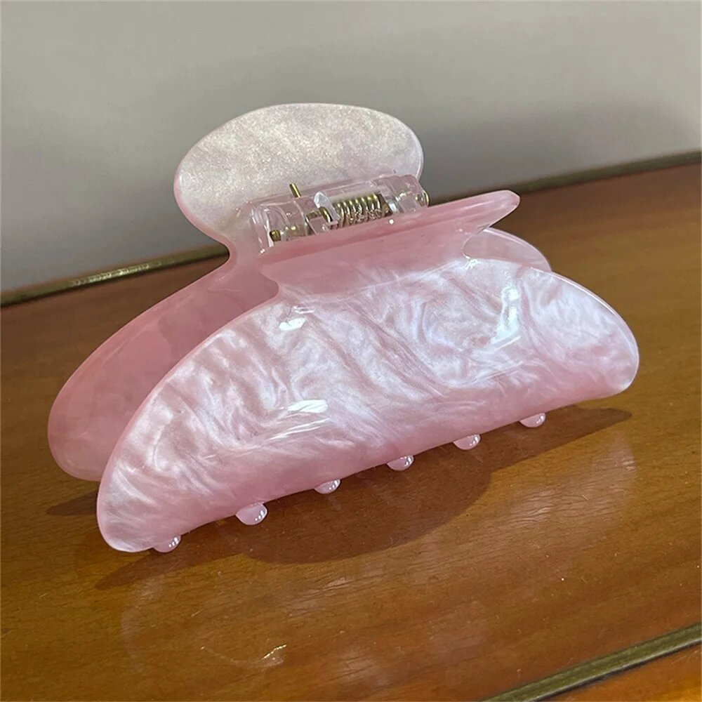 Акриловый большой заколка-краб для волос Розовый, Pink
