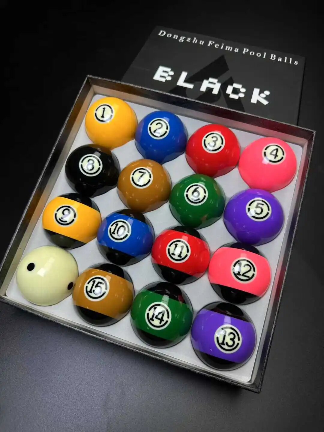 Бильярдные шары из смолы 57,2 мм, набор 16 шт.