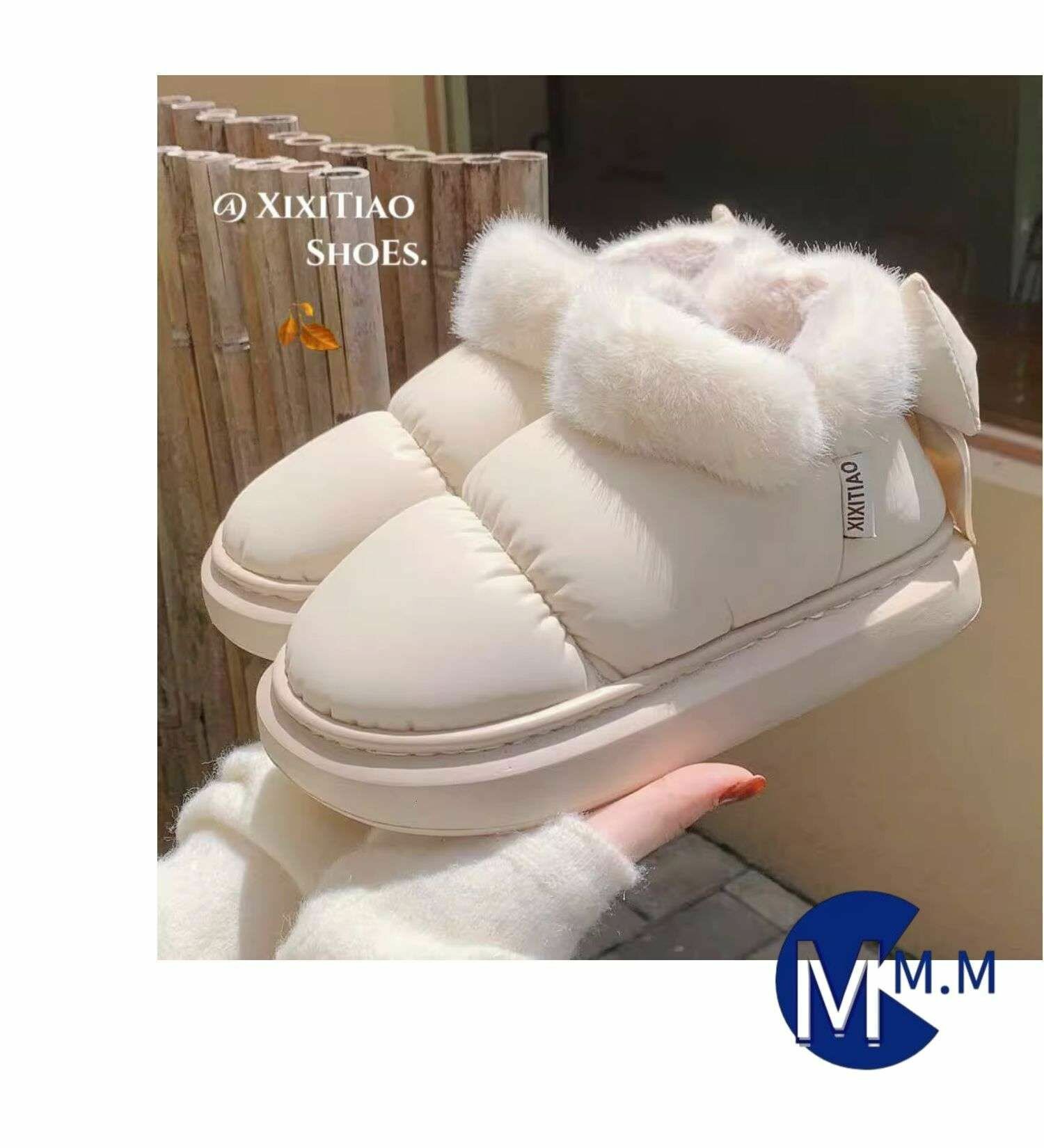 Угги MOOCIE Осень-зима 2025, размер длина ноги 25.5CM, бежевый — фото 1