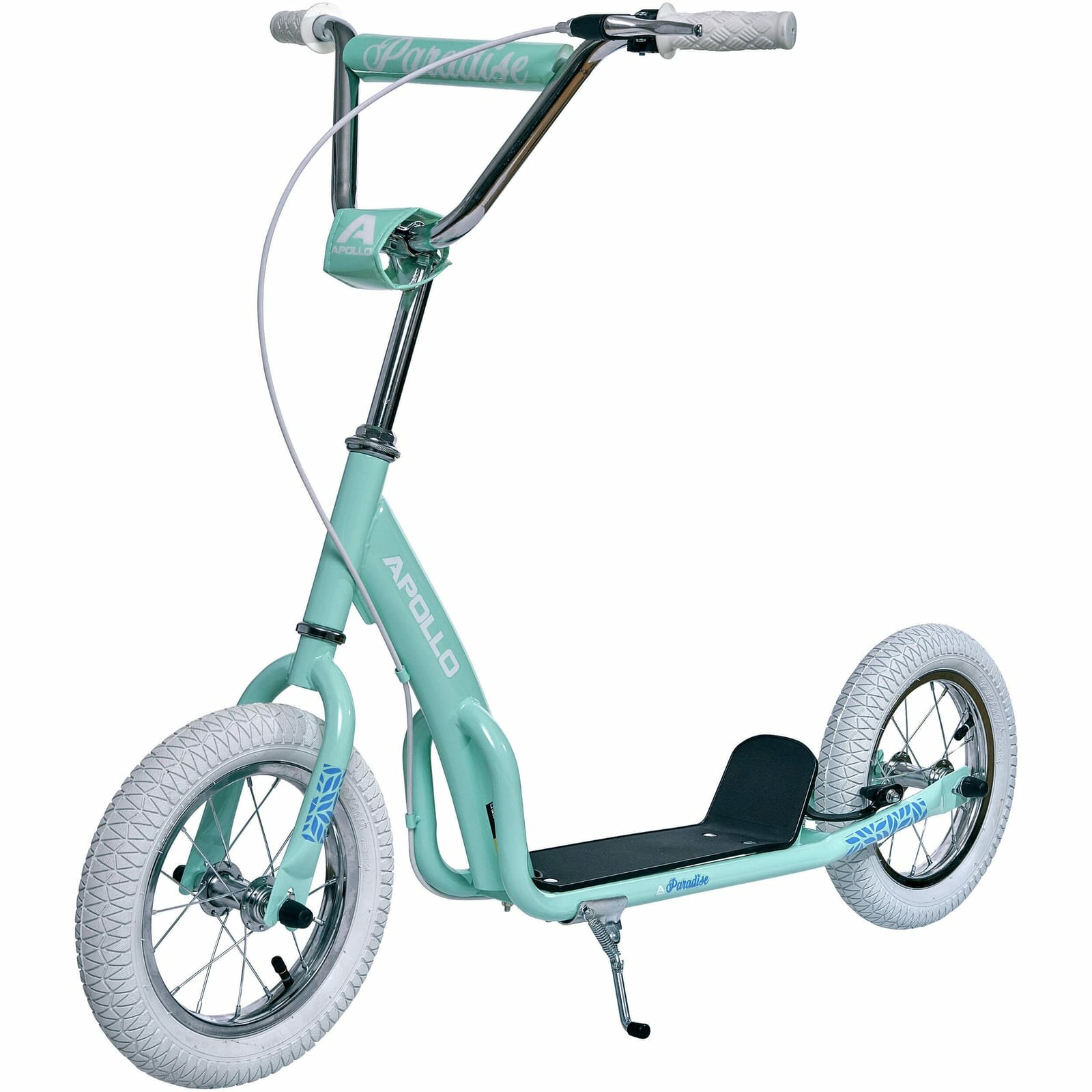 DECATHLON самокат Apollo Retro Paradise, аквамариново-зеленый, длина 115 см, ширина 60 см, максимальная нагрузка 100 кг