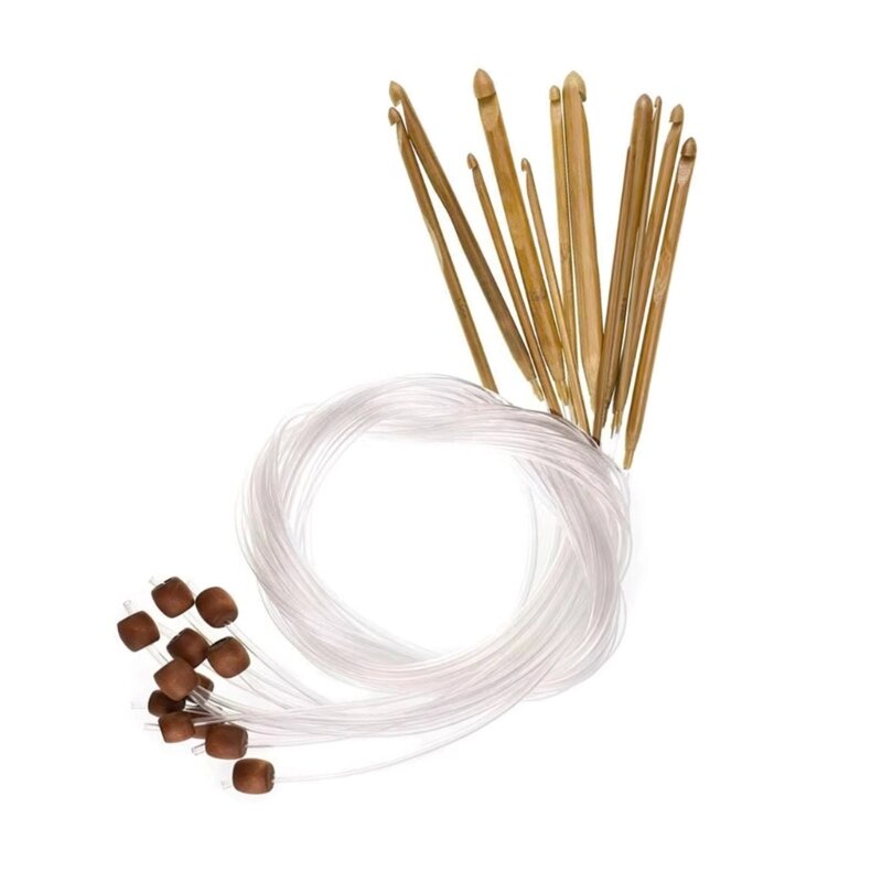 Набор Крючков для Вязания Крючком, Пластиковый Афганский Ковер 12 Размеров, Вязальная Игла Для Коврика, Одеяло, Плетение, Игольный Крючок с Тросом для Вязания Крючком