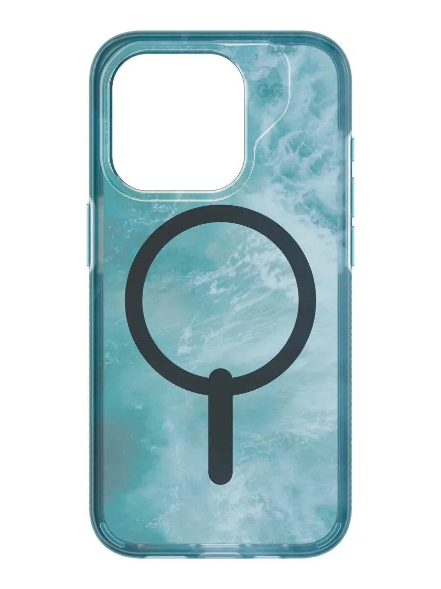 Чехол Zagg Milan Snap, для iPhone 15 Pro, противоударный, синий