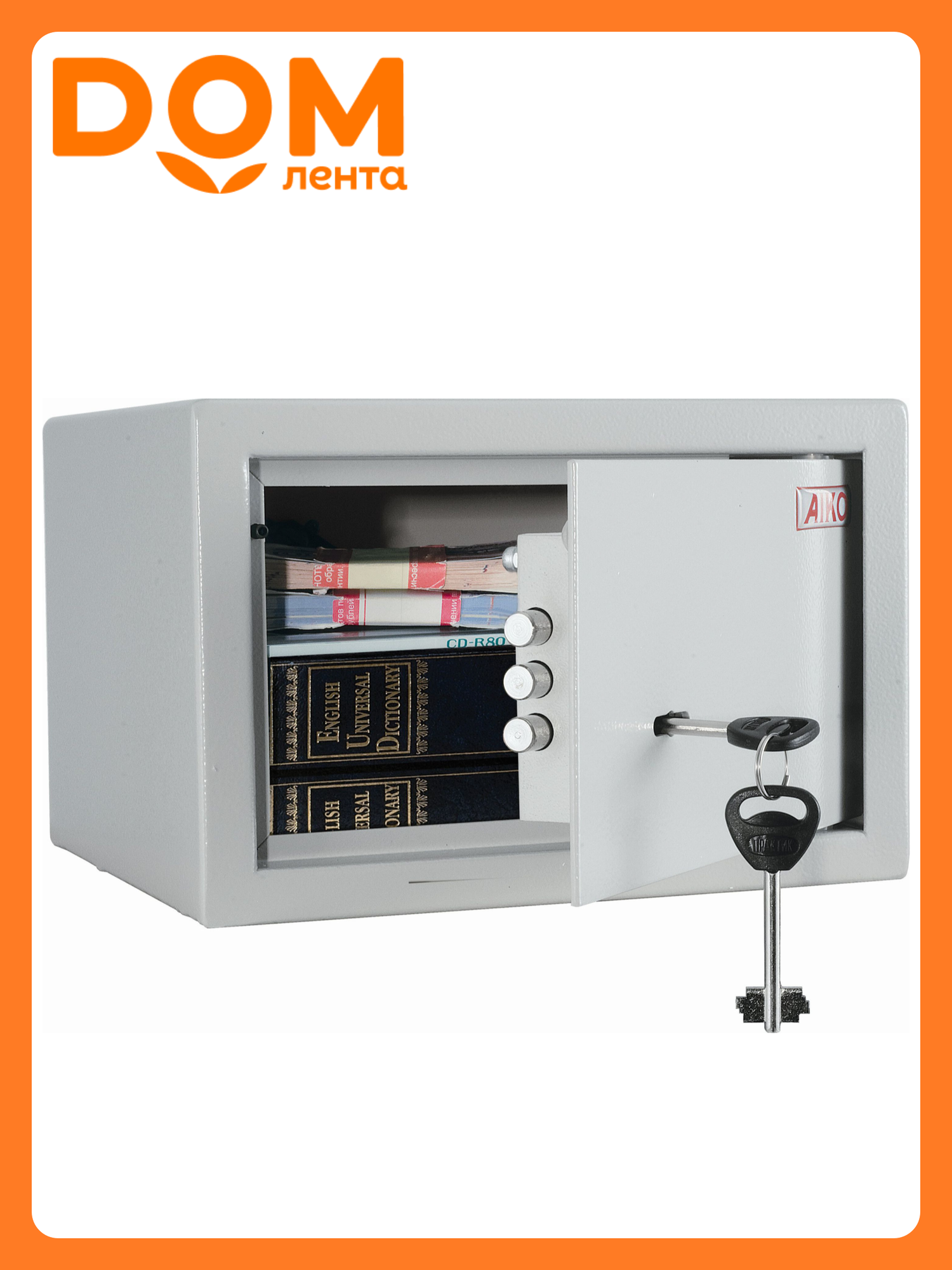 Сейф AIKO T-17, встраиваемый, для денег, огнестойкость до 70°С, серый