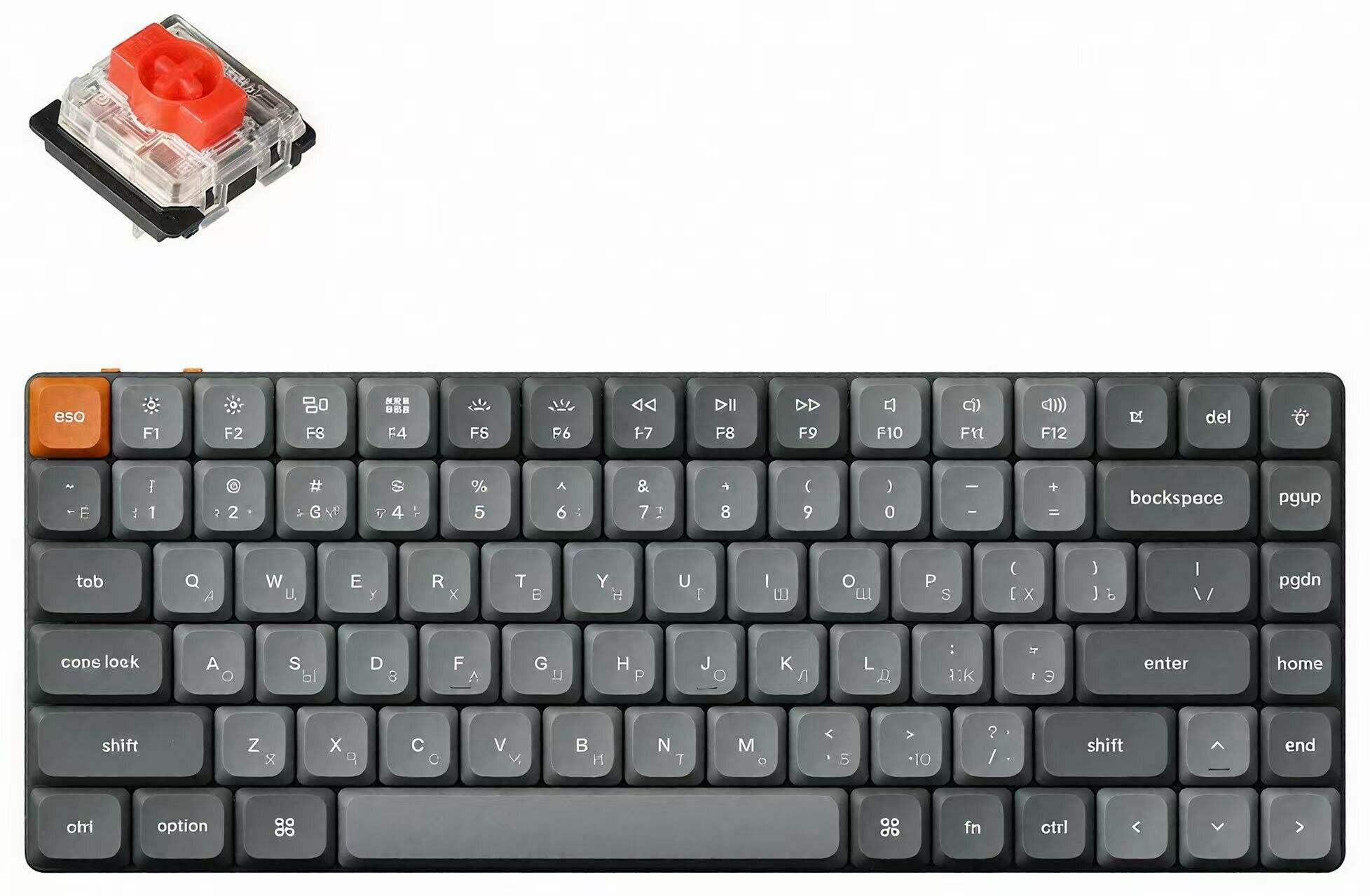 Беспроводная механическая ультратонкая клавиатура QMK Keychron K3 Max, 84 клавиши, RGB-подсветка, Gateron Red Switch