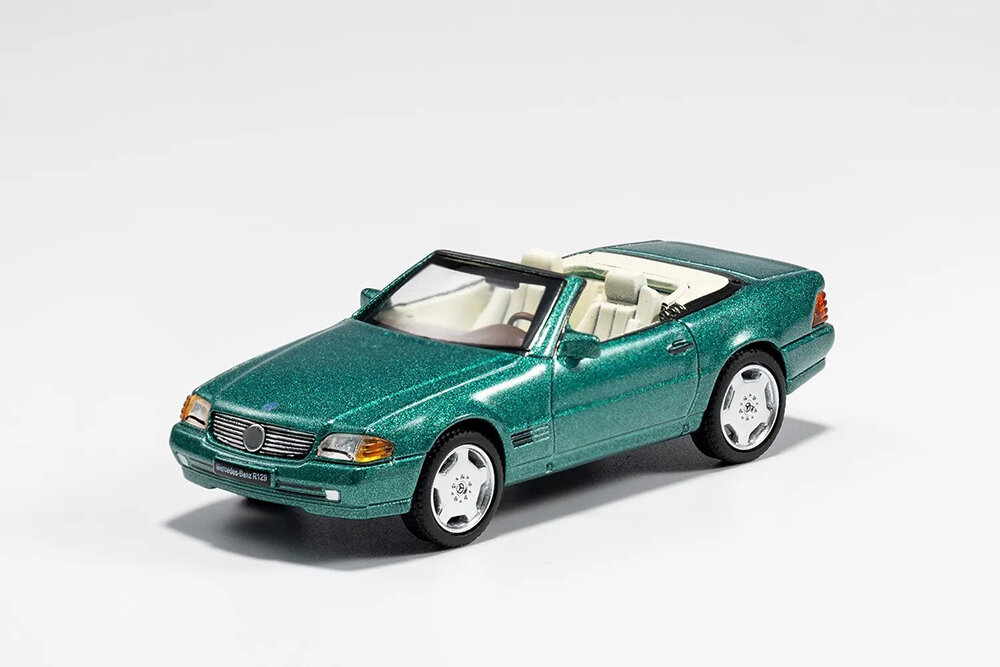 Модель коллекционная PAUDI Mercedes W129 sl-class R129 cabrio green / мерседес сл-класс зеленый (длина 7-10 см)