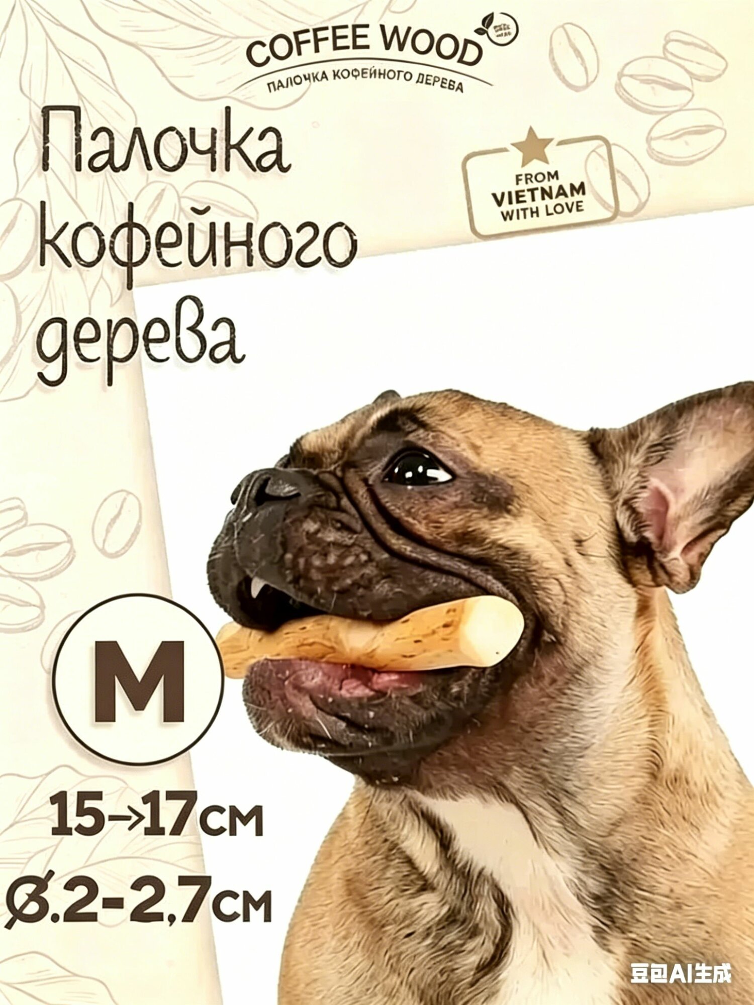 Игрушка для собак - палочка кофейного дерева Coffee Wood M / Жевательное лакомство для чистки и здоровья зубов игрушка для собак жевательное лакомство палочка для чистки зубов