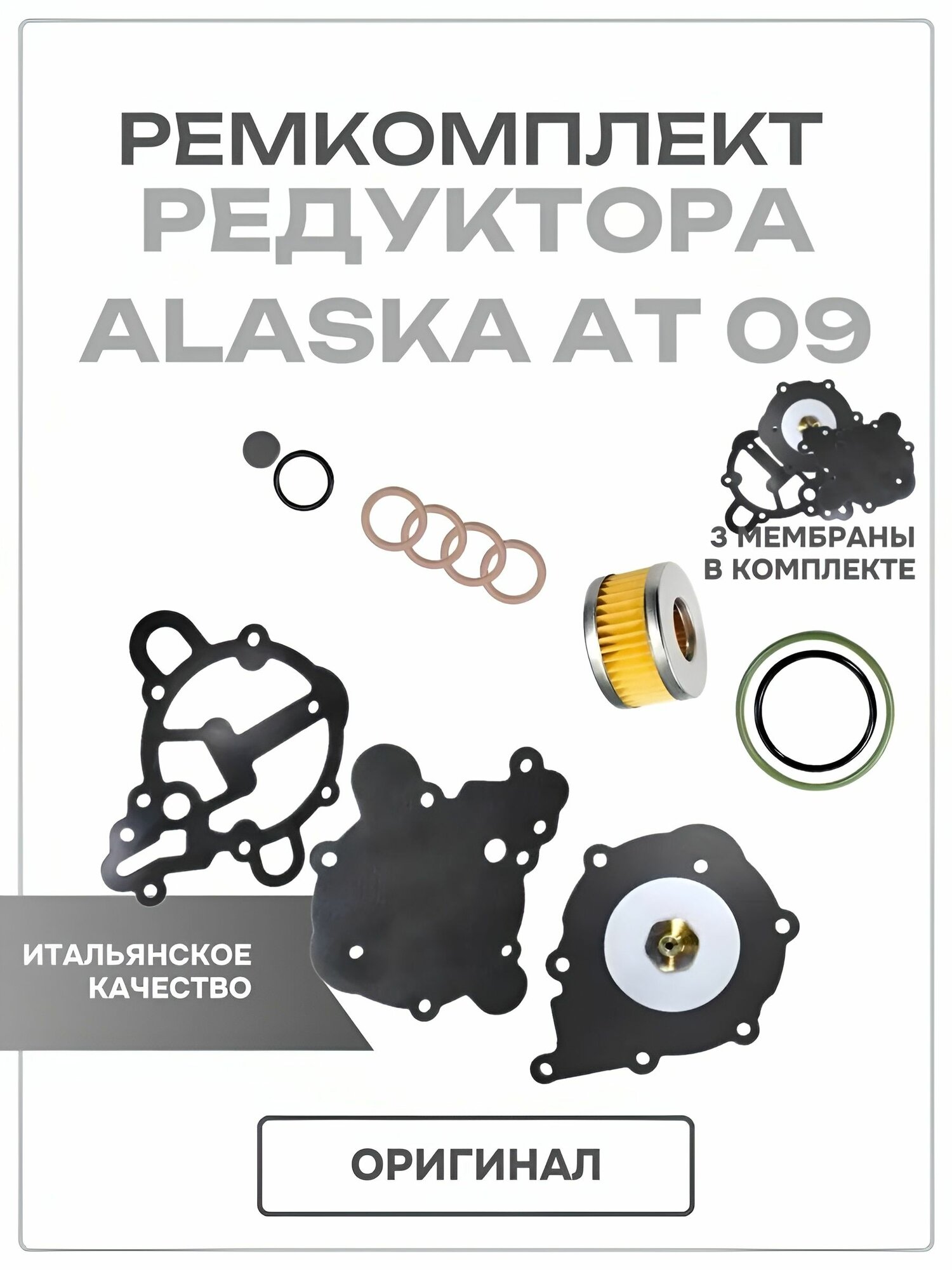 Ремкомплект редуктора ГБО TOMASETTO Alaska AT09 (оригинал италия) с фильтром
