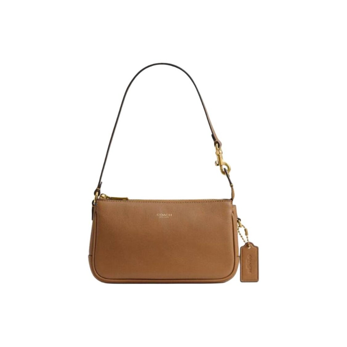 Сумка Coach, фактура матовая, коричневый — фото 1