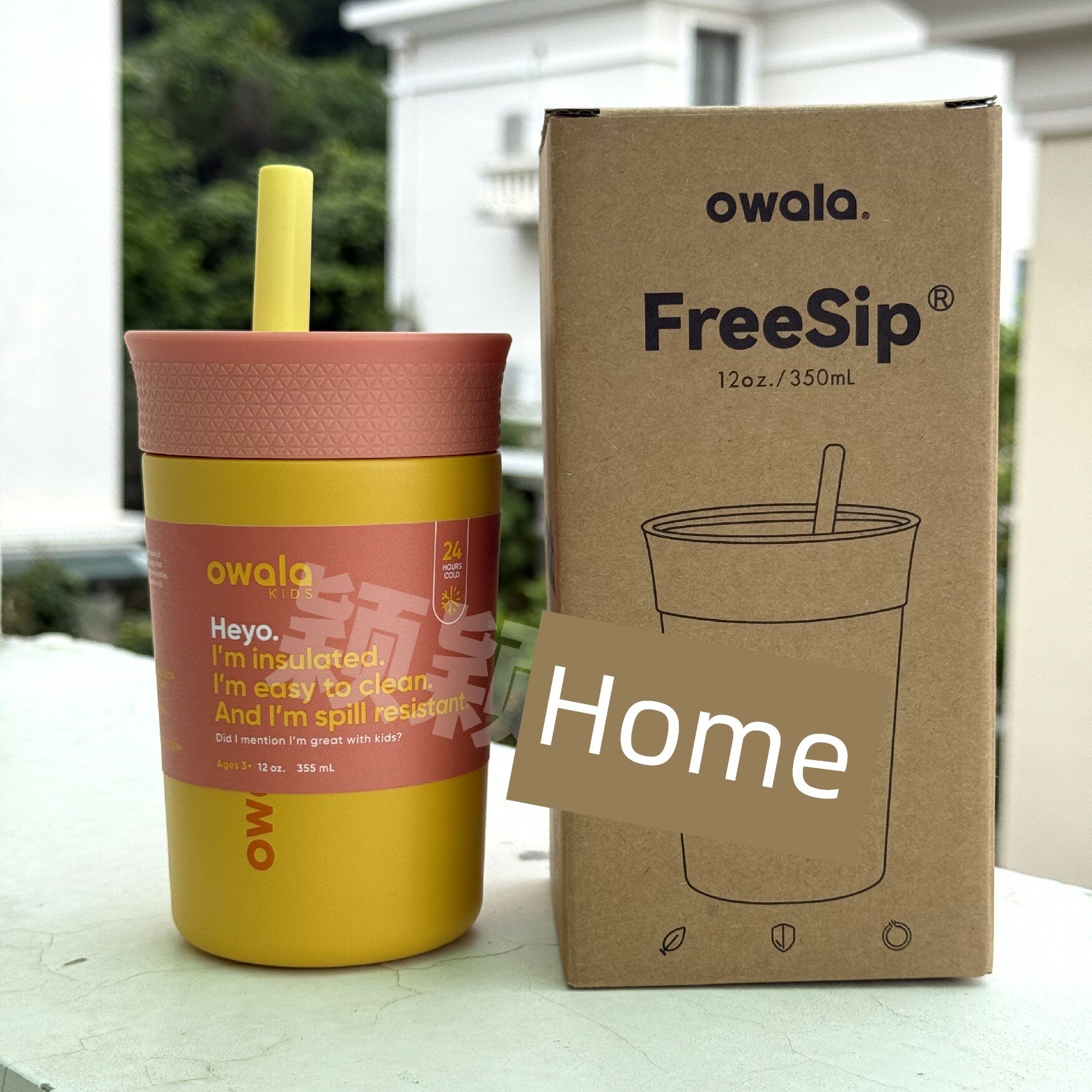 Owala Kids 12oz из нержавеющей стали с трубочкой, герметичный стакан для пикника и активного отдыха