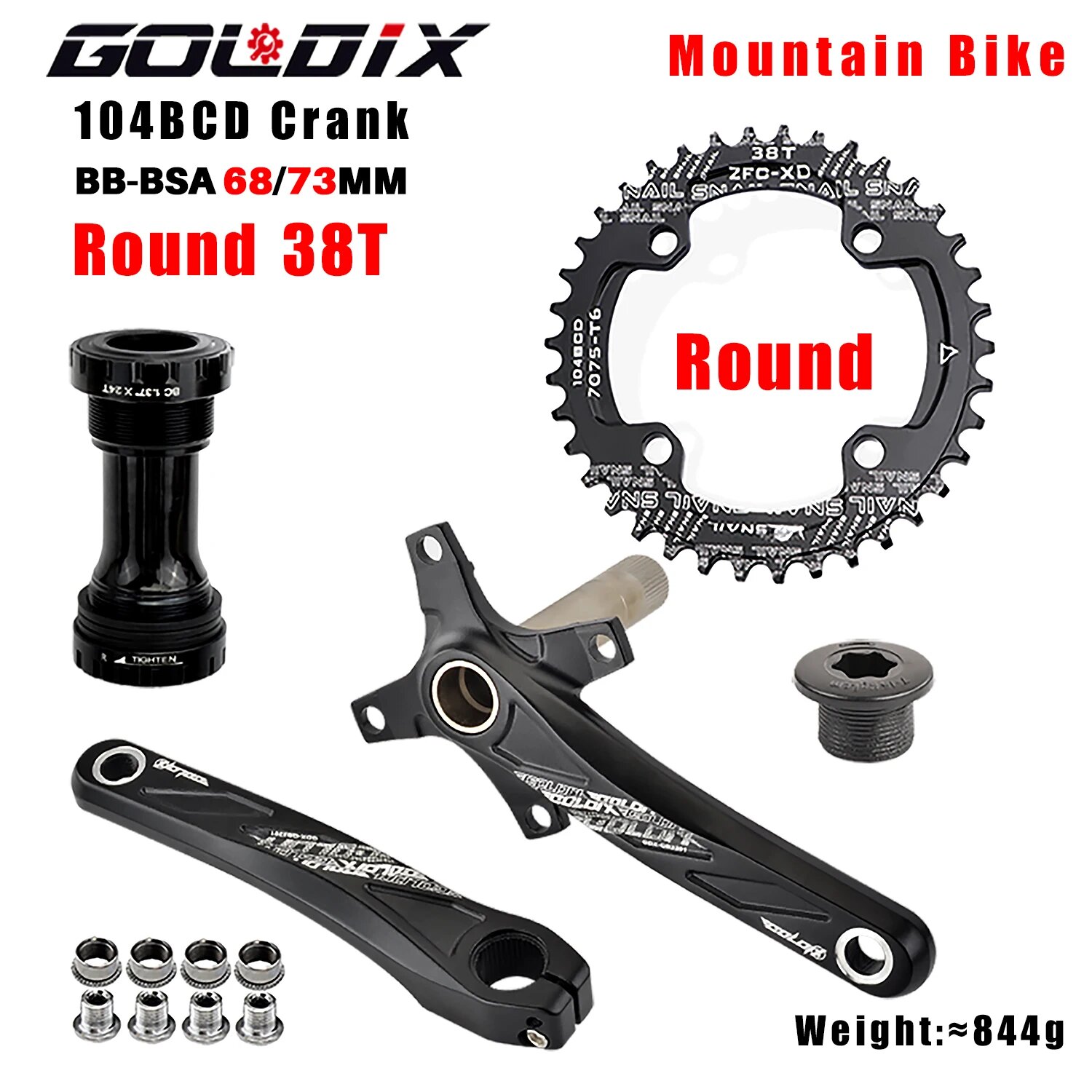 GOLDIX Шатуны Mountain Bike 104BCD 38T, 175mm