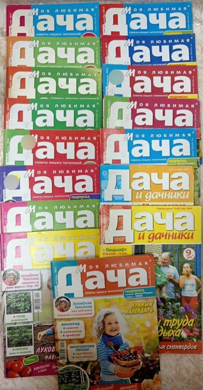 Журнал Моя любимая дача, Дача и дачники за 2009-2018 год перечень номеров в описании (комплект из 17 секонд-хенд журналов)