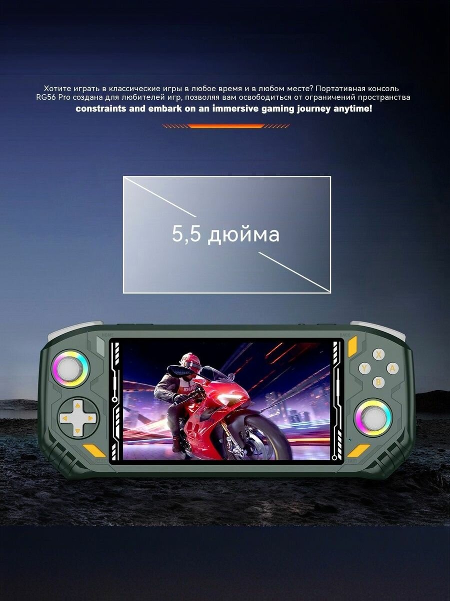 RG56PRO портативная игровая консоль с открытым исходным кодом, ретро-джойстиком и 5,5-дюймовым HD-экраном для проекции изображения PSP2.