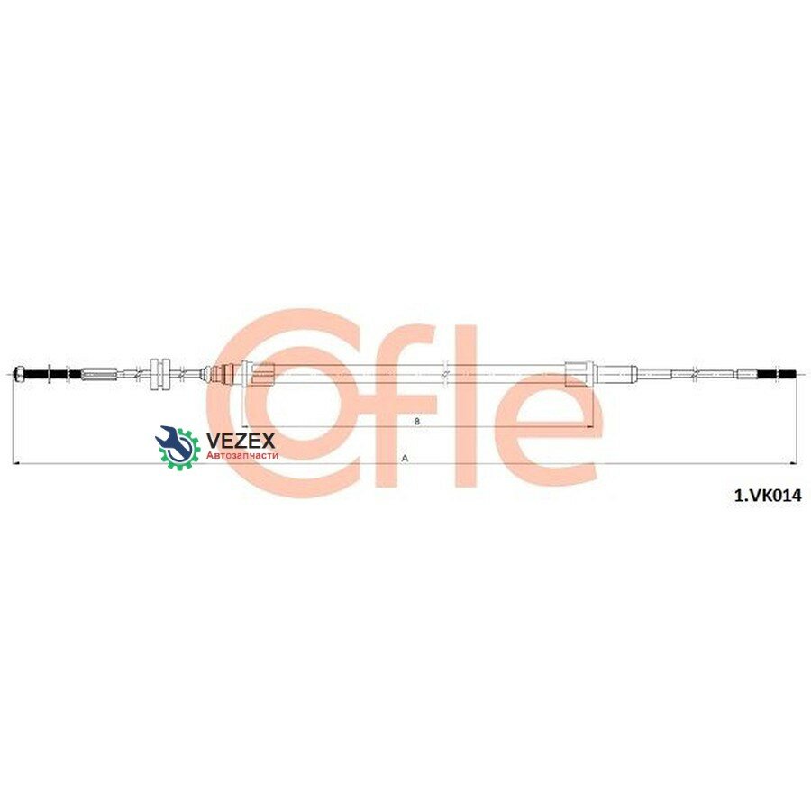 COFLE 921VK014 трос ручника передний! L1830/517\ VW Transporter/Multivan 2.5TDI 04-09