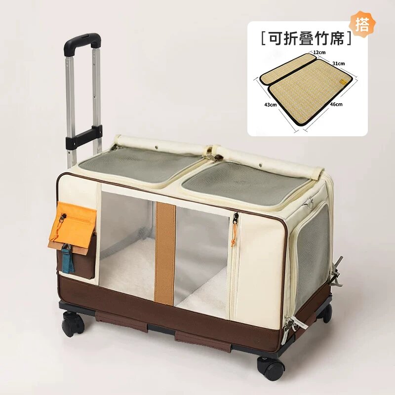 Переноска для кошек, портативный кошачий бокс, авиационный бокс, двойной кошачий бокс для двух кошек породы Мейн-Кун,