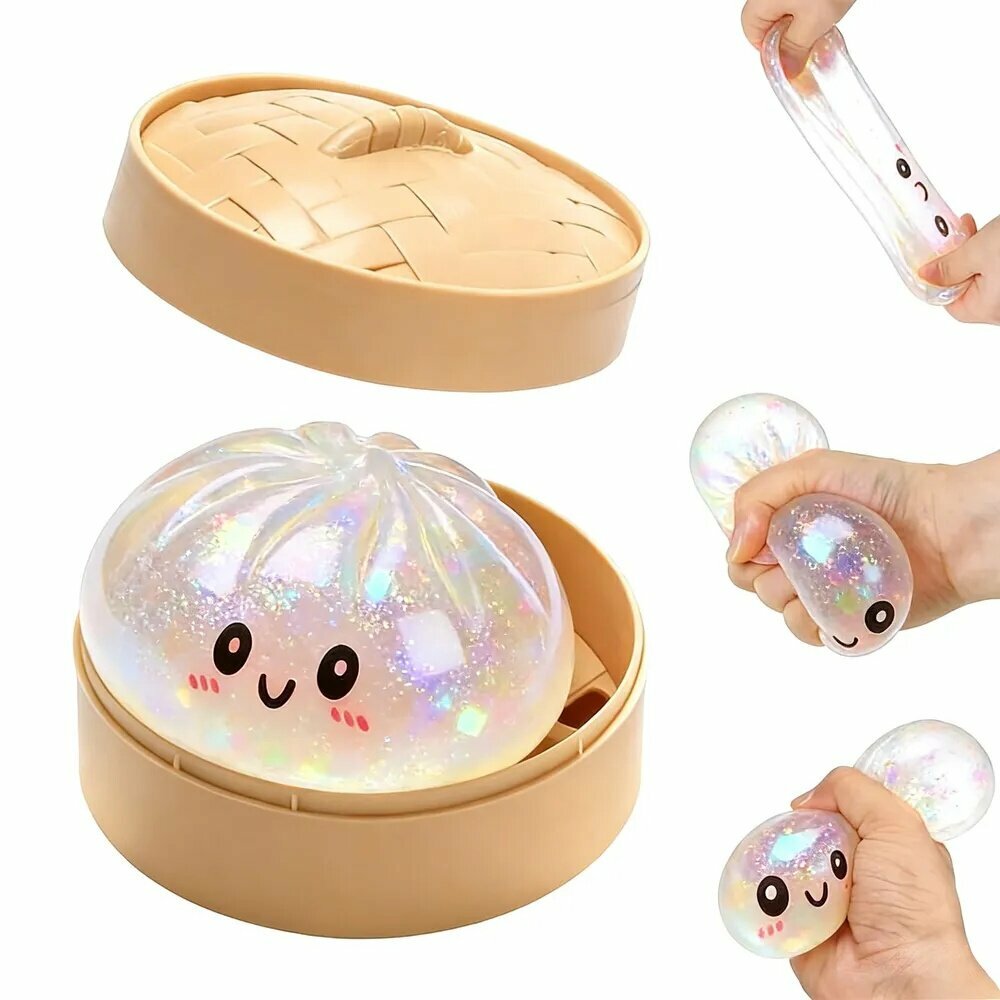 Glitter Dumpling Хинкали антистресс /пельмени сквиш/ антистрес сквиш-мялка/ игрушка для снятия стресса
