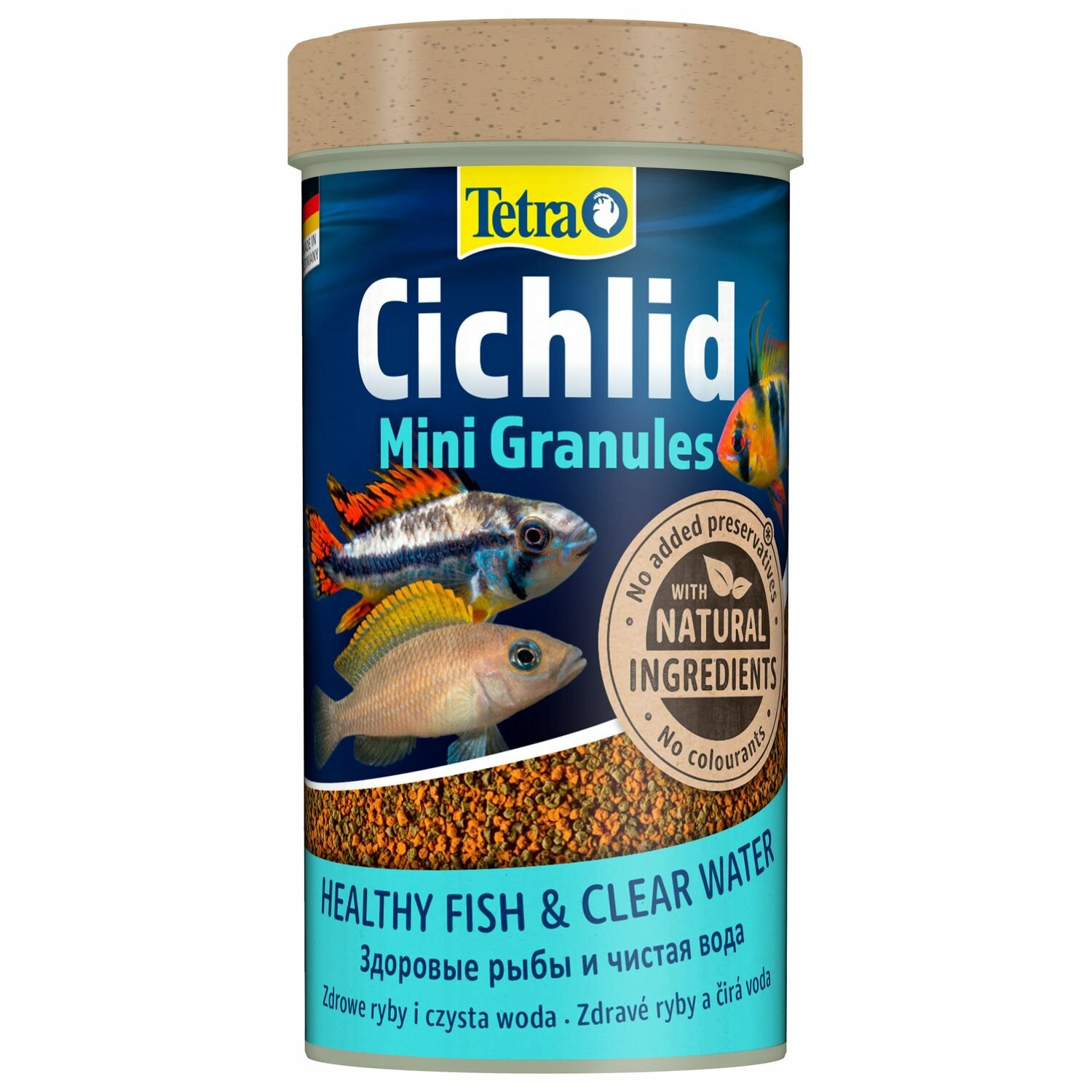 Полноценный корм для всех видов небольших цихлид, TetraCichlid Colour Mini, 250 мл
