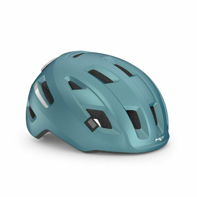 DECATHLON шлем защитный Decathlon Met E-Mob, синий нефрит, черный, 52-56 см