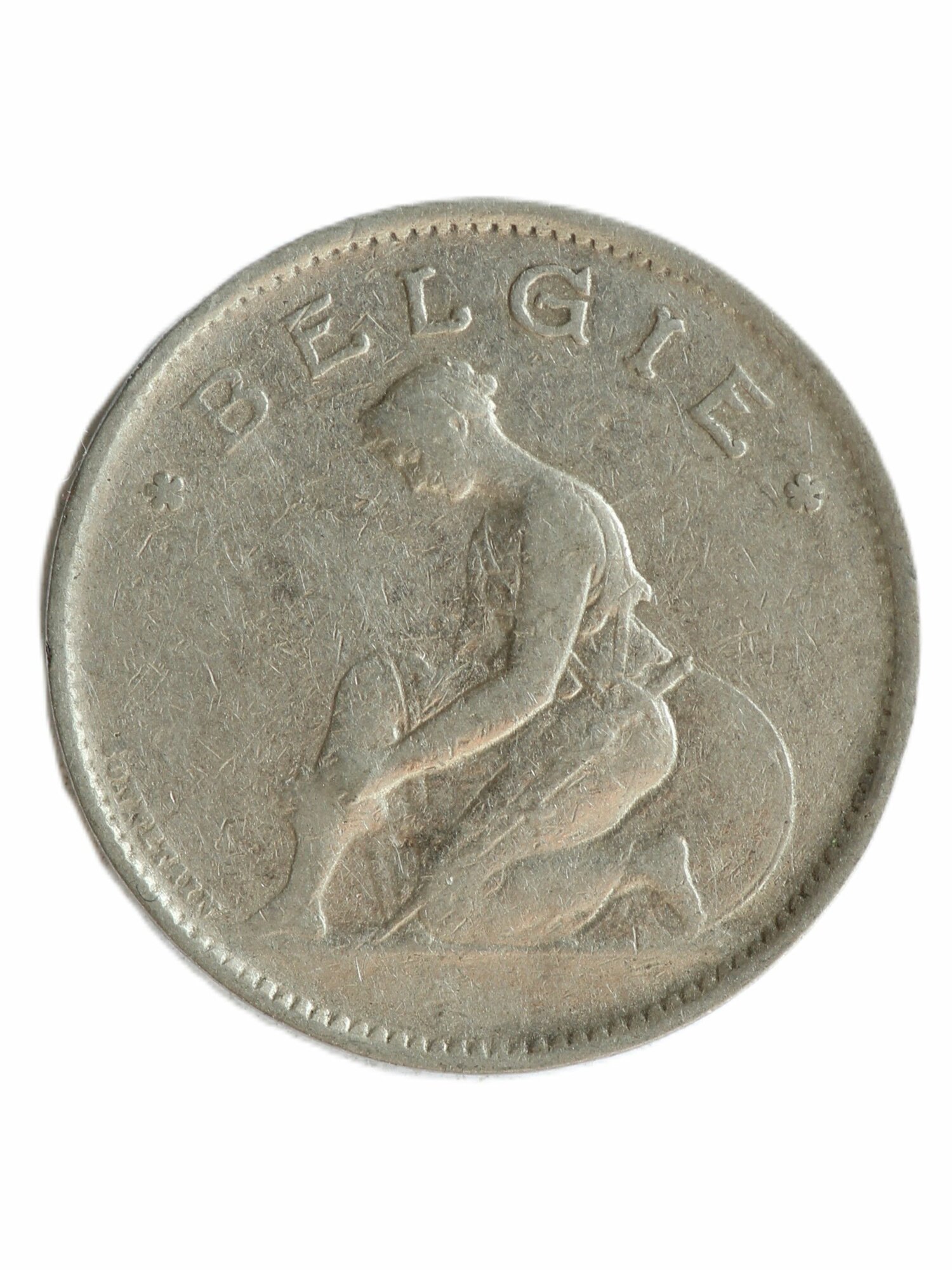 Подлинная монета Бельгии 1 франк 1929 года BELGIE