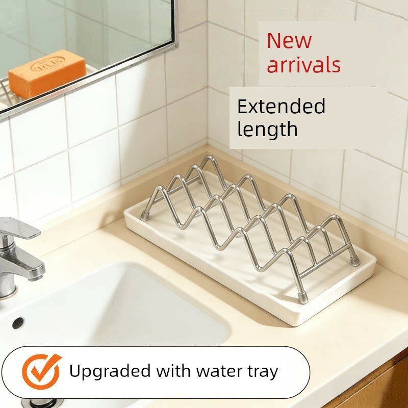 Нержавеющая сталь, не скользящая волновая мыльница с поддоном, 3-секционная, 2 шт. для душа