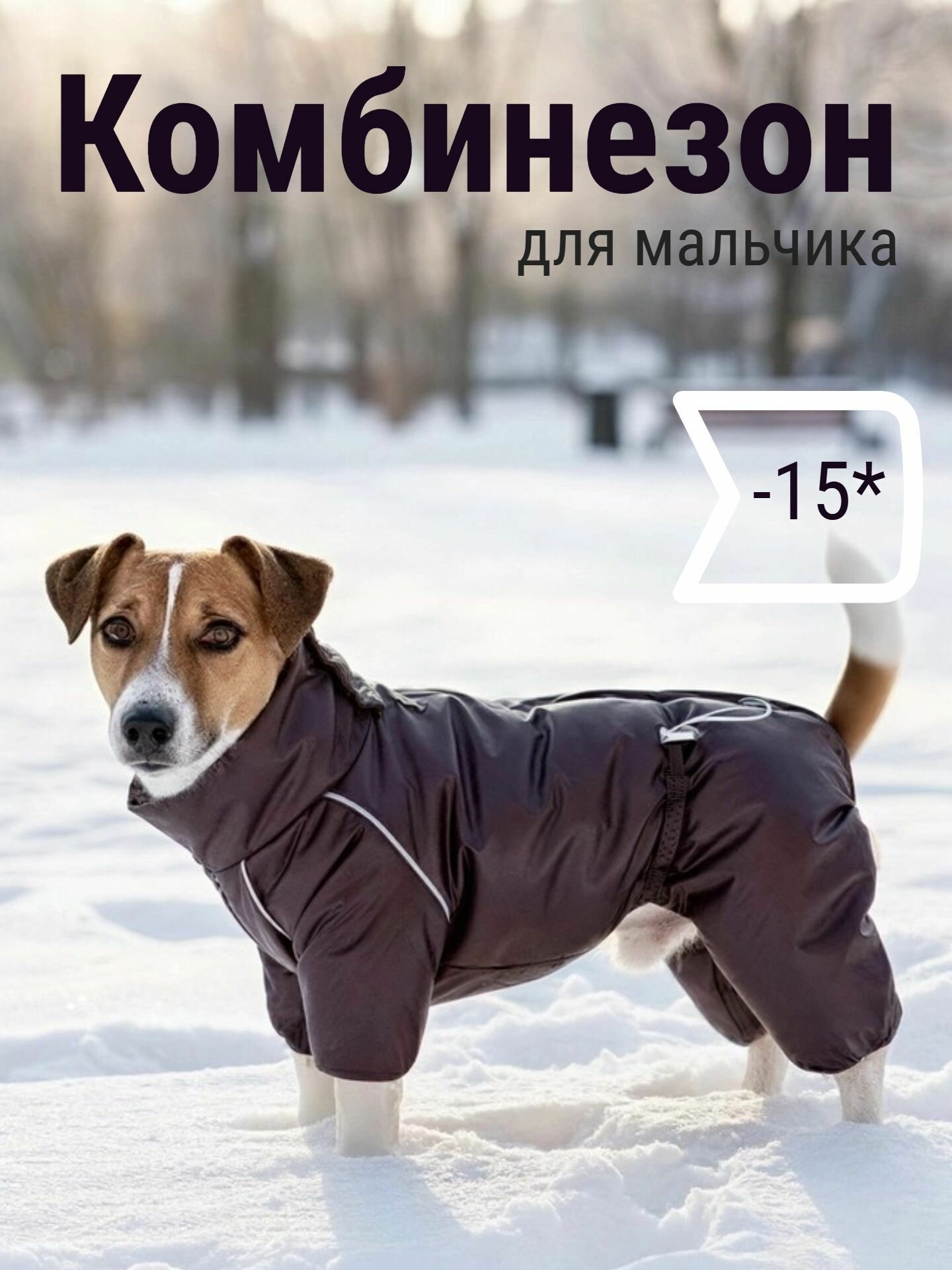 Комбинезон для собак. Мальчик. Размер 25. Слива