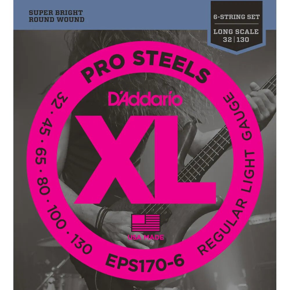Струны D'Addario EPS170-6 PROSTEELS 6-STRING BASS LIGHT 30-130
