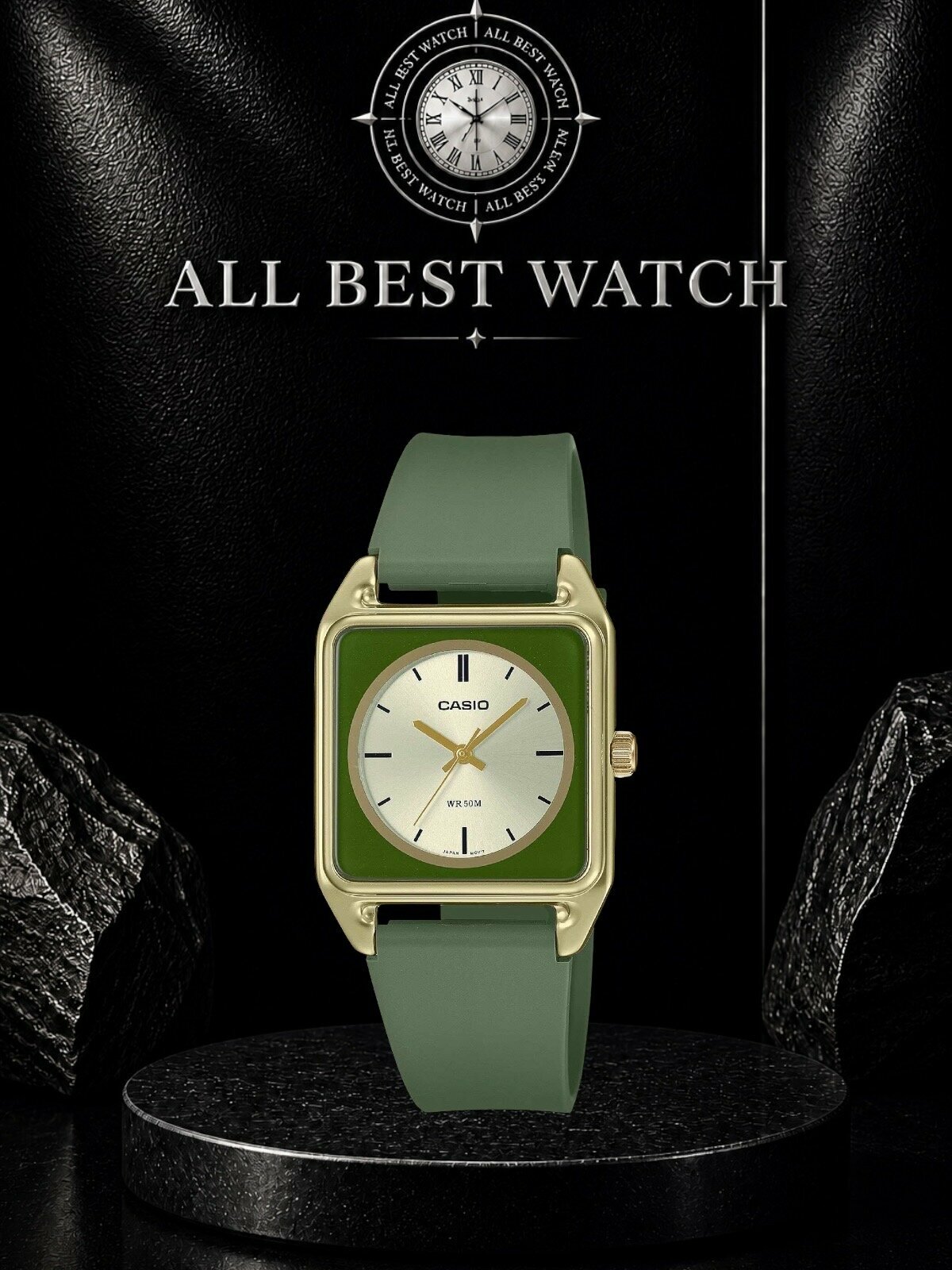 Наручные часы CASIO Collection, зеленый/золотой