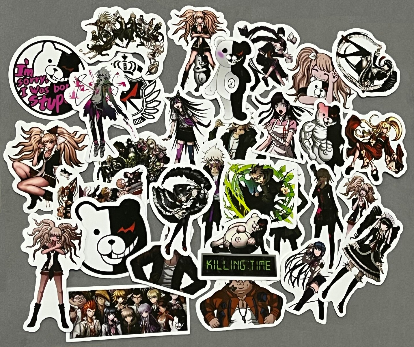 Набор наклеек DANGANRONPA Данганронпа Монокума 50 наклеек, самоклеящиеся
