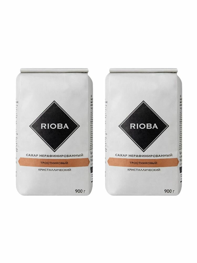 Rioba Сахар тростниковый кристаллический, 900 г, 2 шт