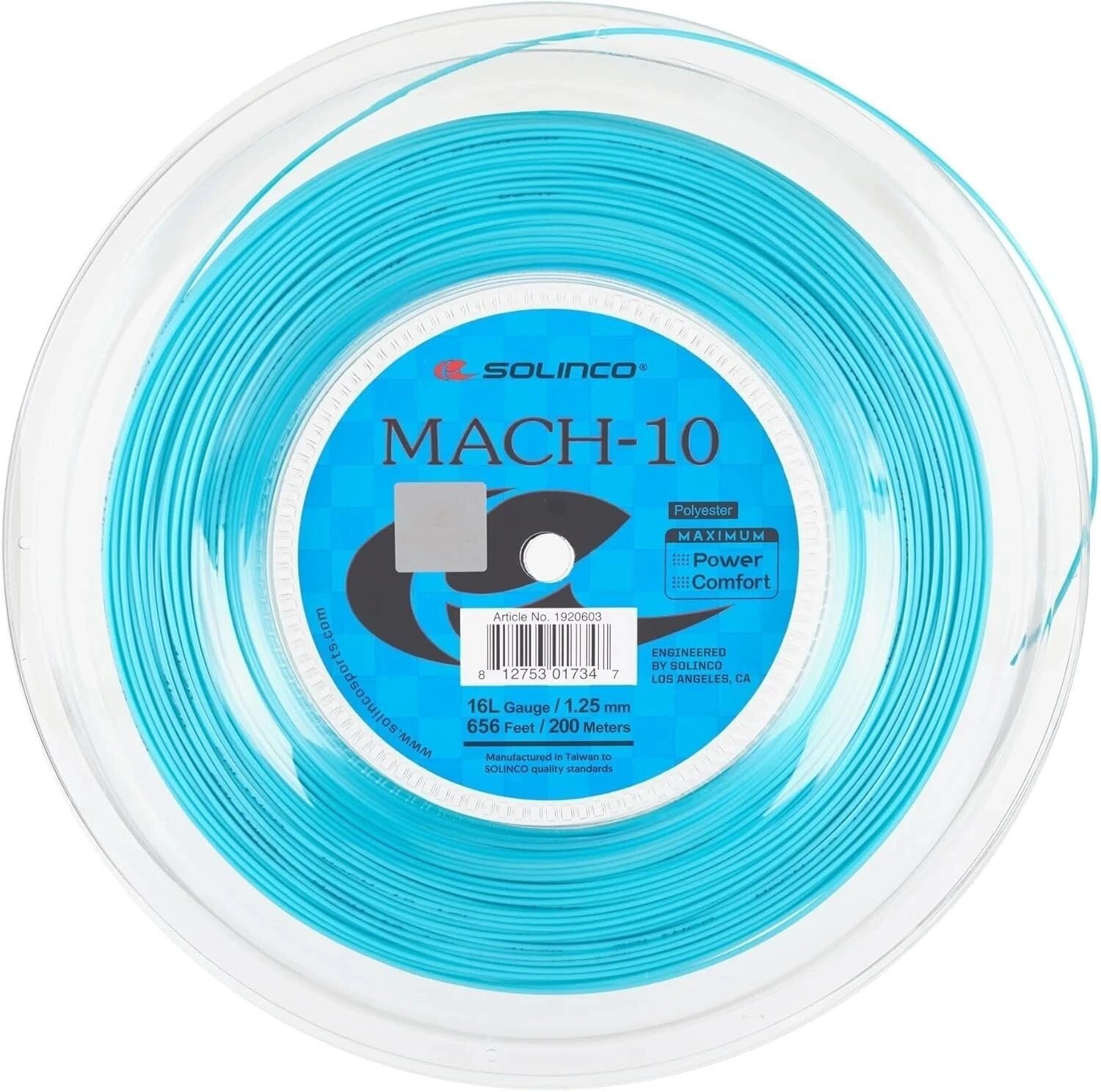 Теннисная струна Solinco Mach 10 1.25мм мятный (нарезка 12 метров)
