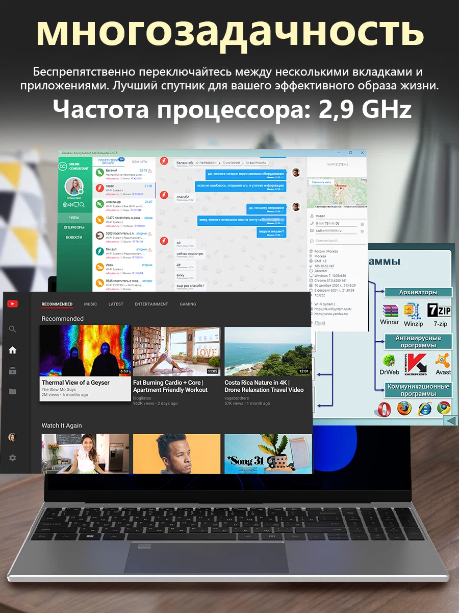 Ноутбук для работы и учебы,15.6', Full HD 1080P | Windows 11 Pro, RAM 16 GB, SSD 512 GB